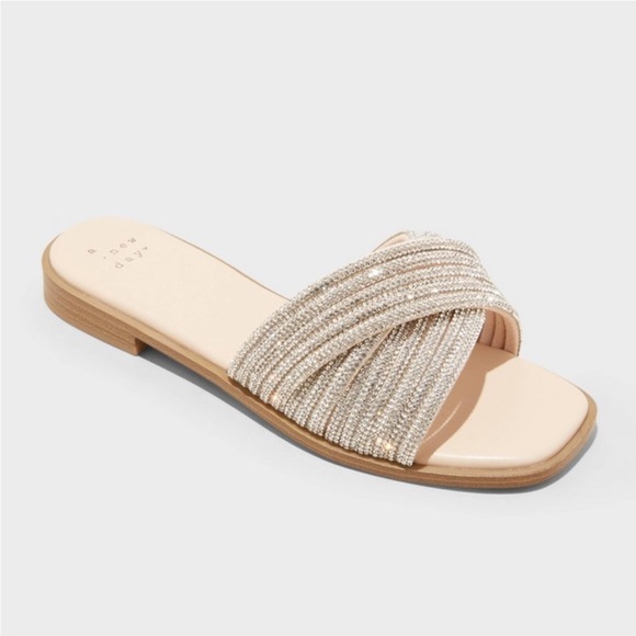 a new day | Shoes | A New Day Womens Felicia Slide Sandals In Silver ...